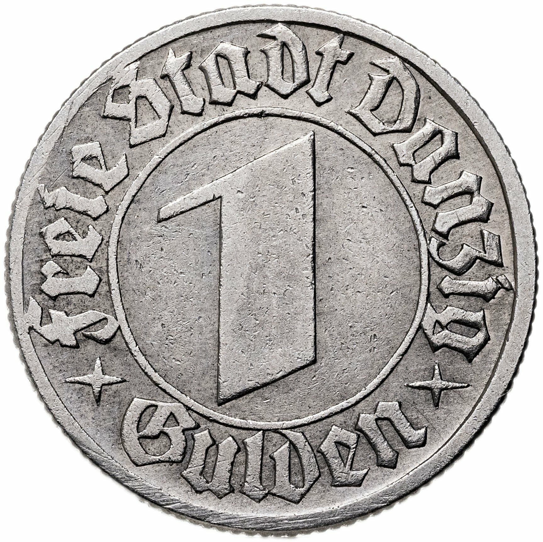 Данциг 1 гульден 1932, Никель, в сохранности XF