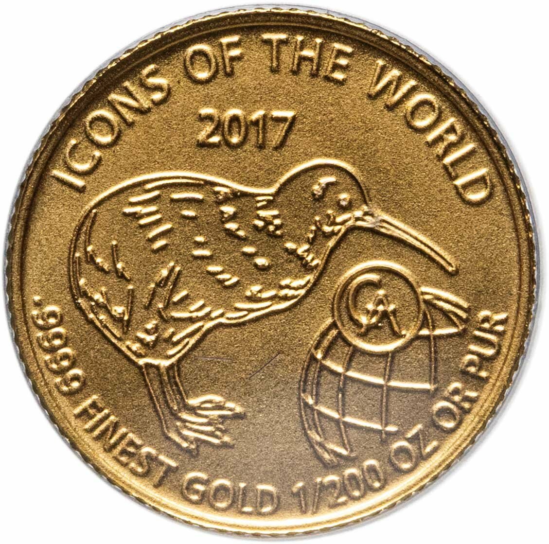 Руанда 10 франков 2017 Киви, Золото, в сохранности UNC