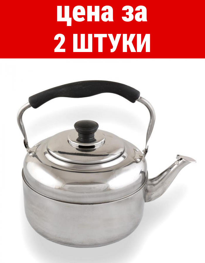 Комплект 2 шт, чайник нерж 4.0Л общепит ASTELL катунь