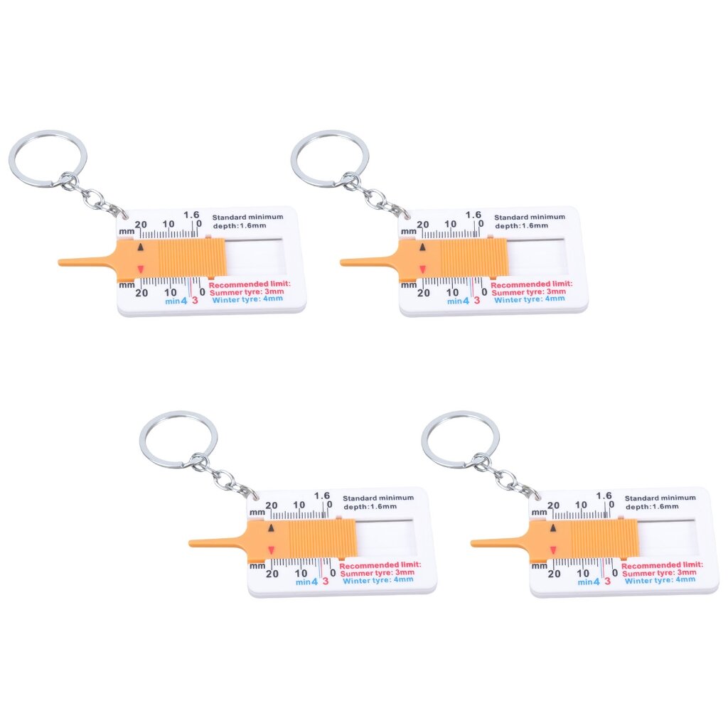 1 комплект из 4 пластиковых линейок протектора от 0 до 20 ММ, четыре желто-желтых