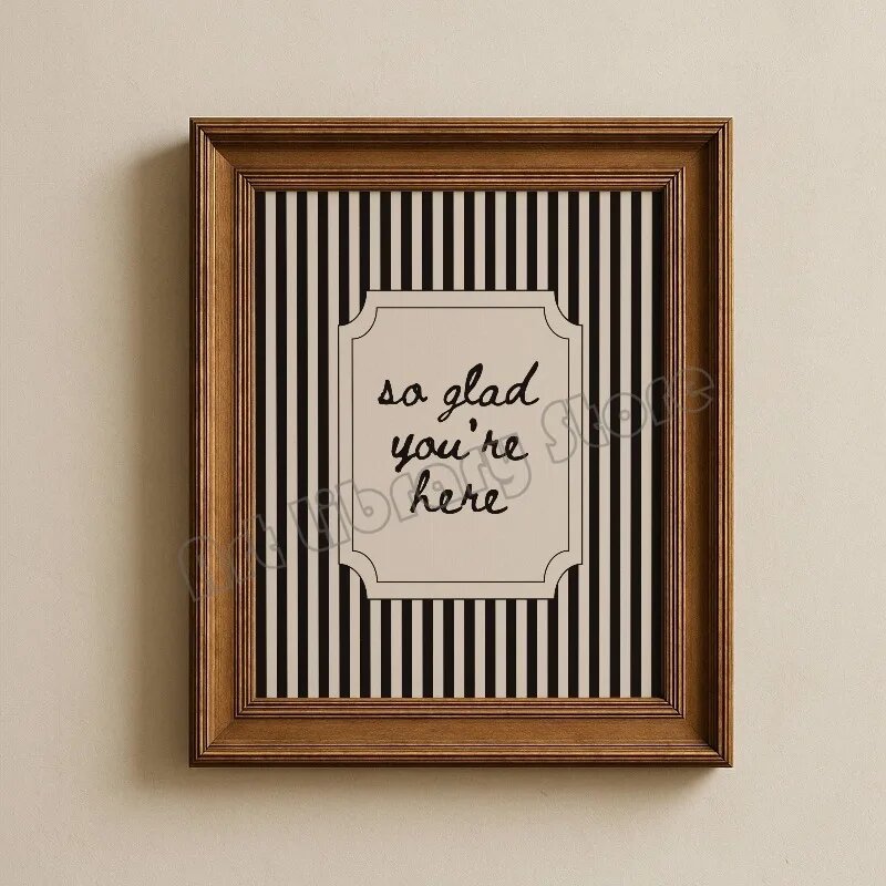 Постер "So Glad You're Here" в полоску, 20x30 см, без рамы, цвет 6