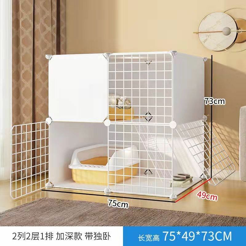 Клетка для кошек для домашнего использования, внутренний кошачий шкаф, маленькая кошачья вилла, очень большой свободный пространство, интегрированная с туалетом, двухуровневый кошачий домик