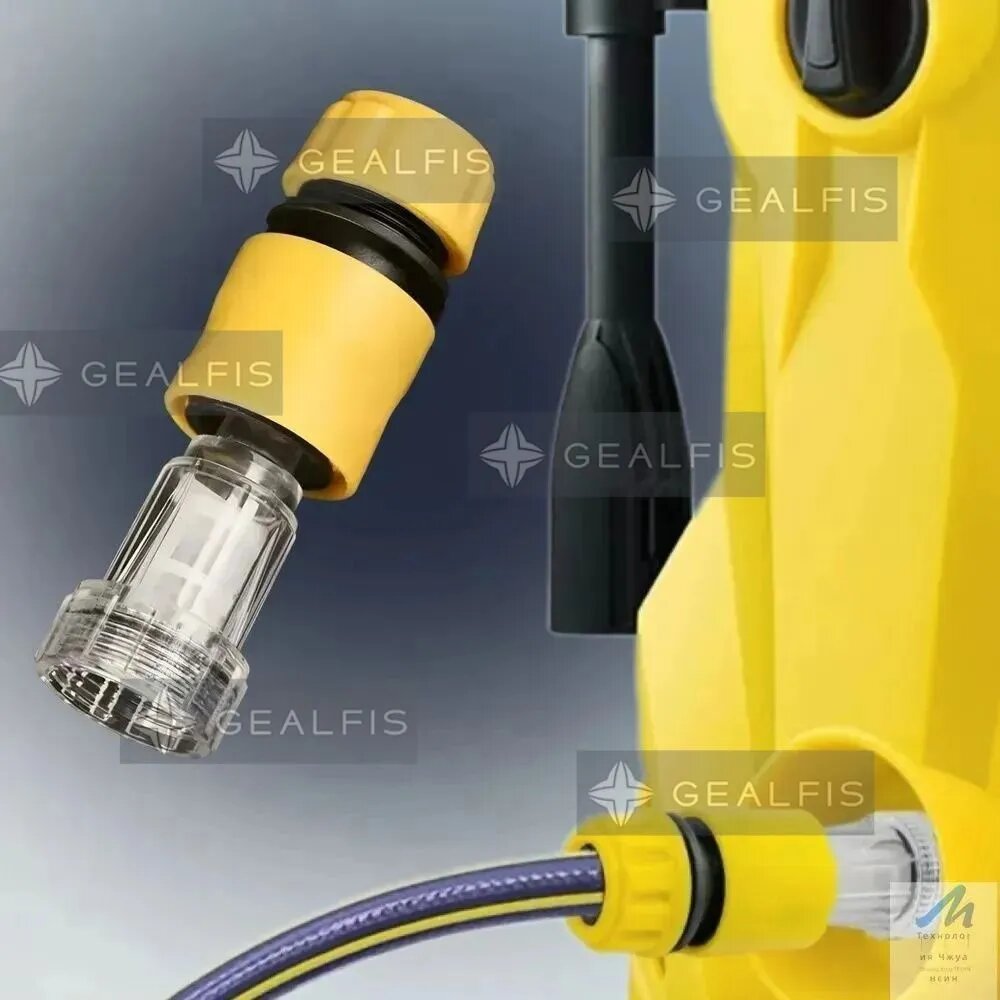 Фильтр для керхера + коннектор быстросъем для садового шланга, фильтр для минимойки высокого давления Karcher K2 - K7, Champion, Sterwins, Carver Brait Patriot Lavor Elitech Stihl