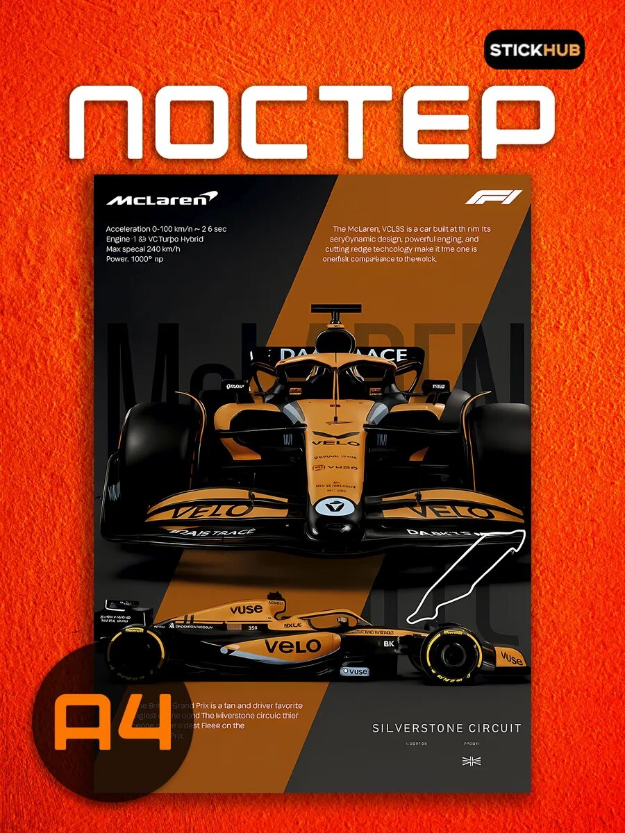 Постеры на стену интерьерные McLaren
