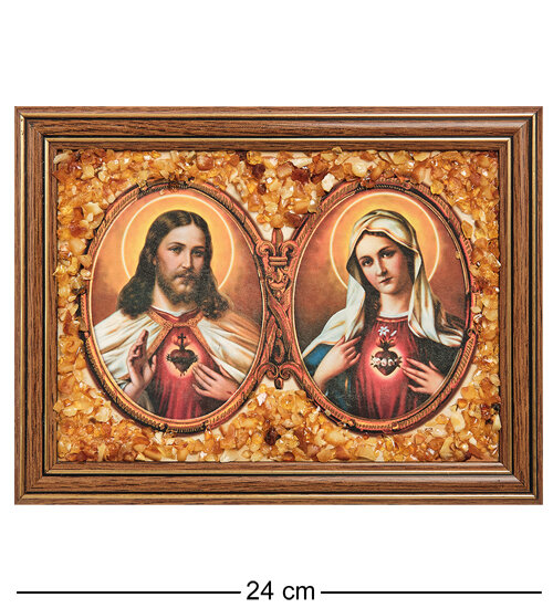 Икона Иисус и Мария (с янтарной крошкой) L-24см AMB-03/4 113-708520