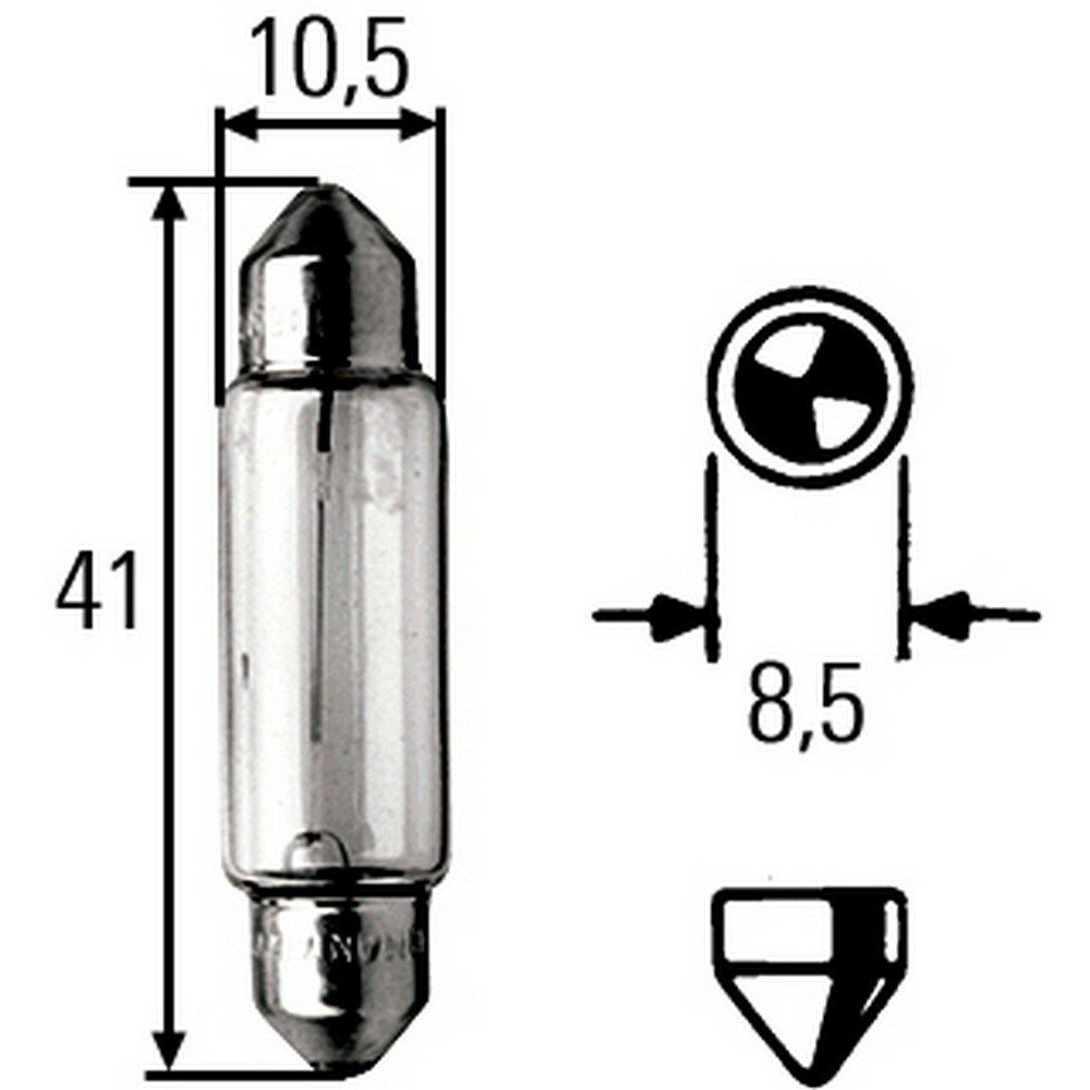 Лампа 24V R10W 18W SV8,5-8 Hella 1 шт. в картонной упаковке артикул 8GM 002 091-241