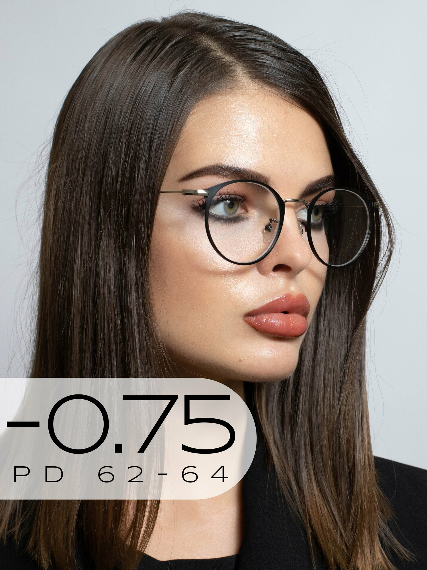 Корригирующие очки для зрения -0,75 / Готовые очки для дали с диоптрией -0.75