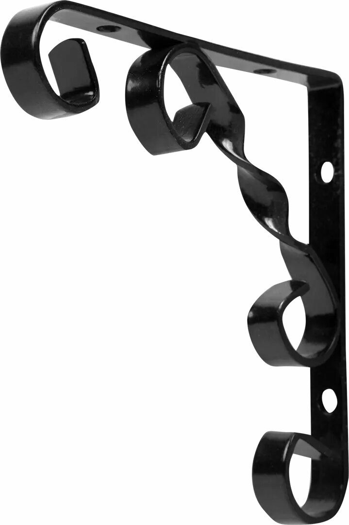 Кронштейн для полки Larvij Орнамент 10x10 см нагрузка до 21 кг металл цвет чёрный