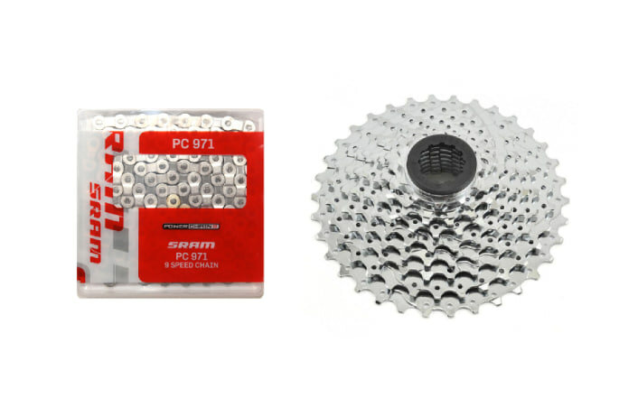 Комплект цепи SRAM 971 9 скоростей и кассеты 11-32