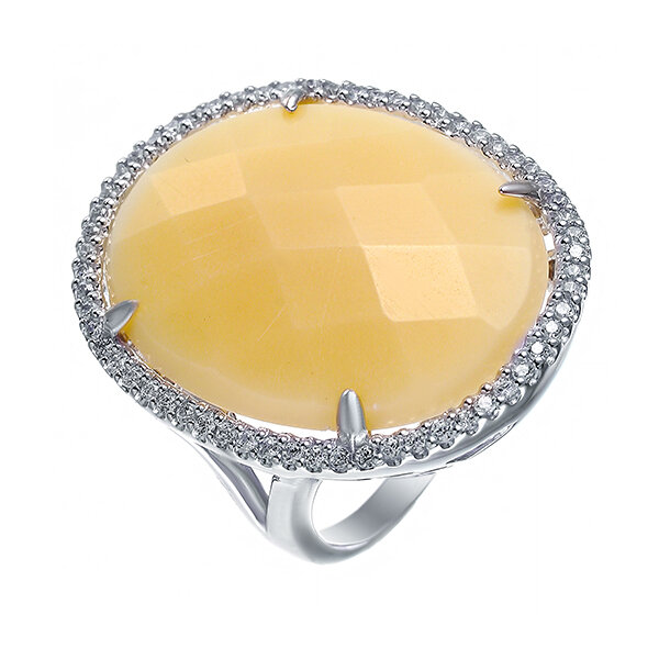 Кольцо, серебро, 925 проба, агат