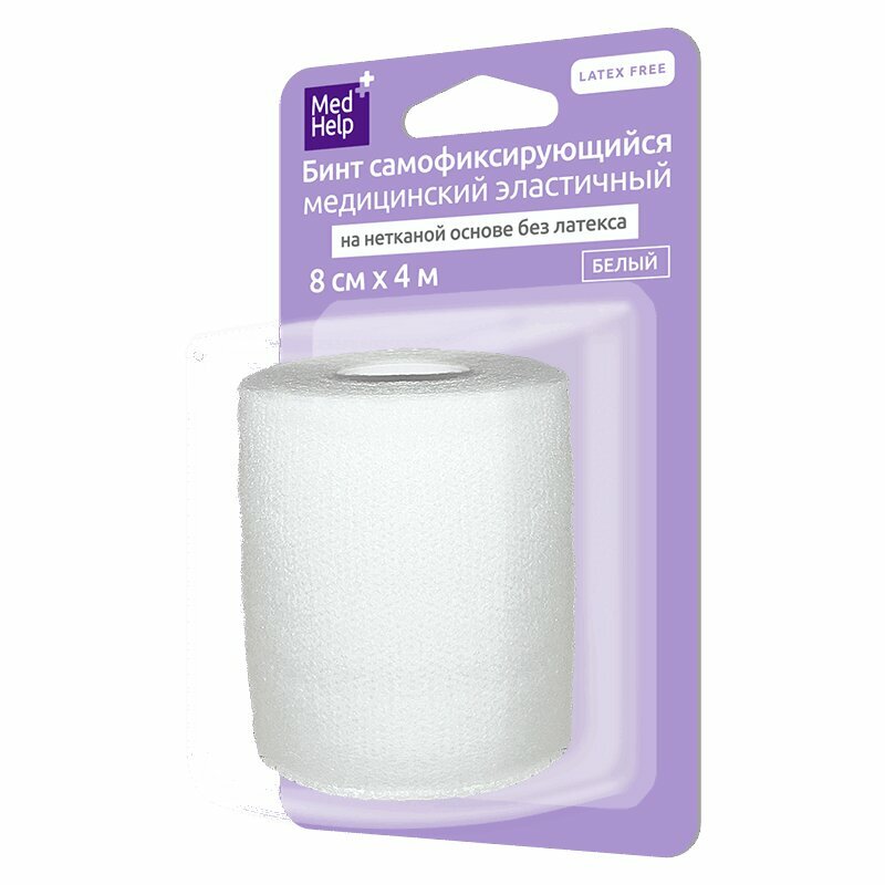 Медхелп Бинт Эластичный Самофиксирующийся Без Латекса 8См Х 4М Белый