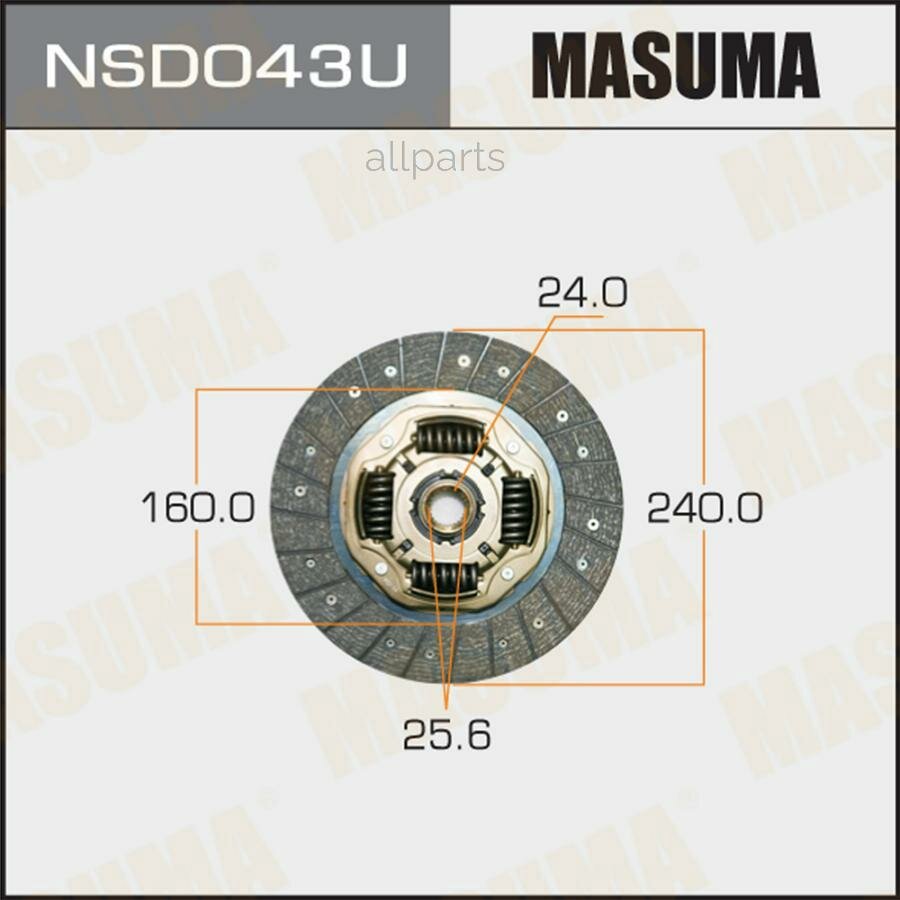 MASUMA NSD043U диск сцепления!\ Nissan Urvan 2.0TD-2.7TD 86>/Terrano/PickUp 2.7TD 88>