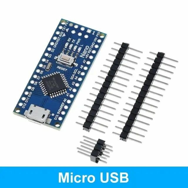 Arduino Nano 3.0, разъем micro-USB, ATmega328P/CH340 (без USB кабеля)