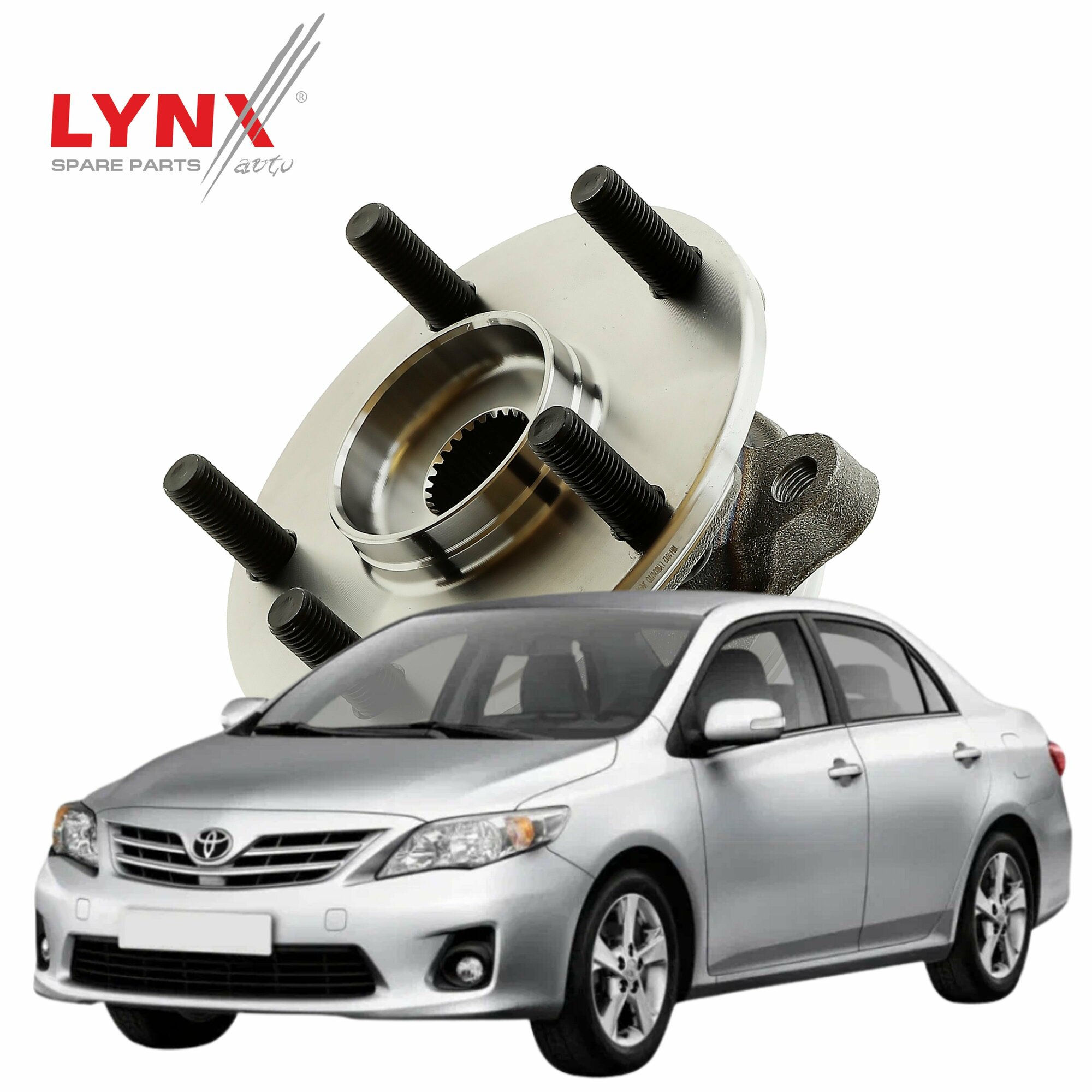 Ступица колеса Toyota Corolla (10) / Тойота Королла 2006 2007 2008 2009 2010 2011 2012 2013 / передняя, 1 шт LYNXauto