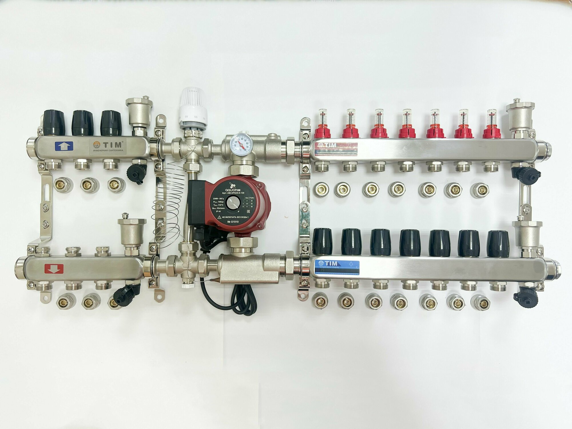 Комплект для подключения тёплого водяного пола (до 90 м2) на 7 выходов и радиаторов отопления 3 штук