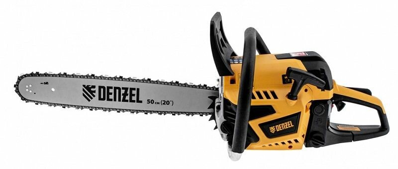 Пила цепная бензиновая DS-5820, шина 50 см, 58 см3, 3.6 л. с, шаг 0,325, паз 1,5 мм, 76 звеньев Denzel, 95238