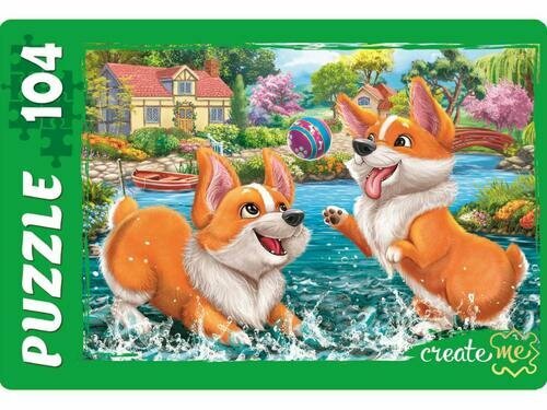 Пазлы 104 деталей. Забавные корги №2 П104-6504, (Рыжий кот)