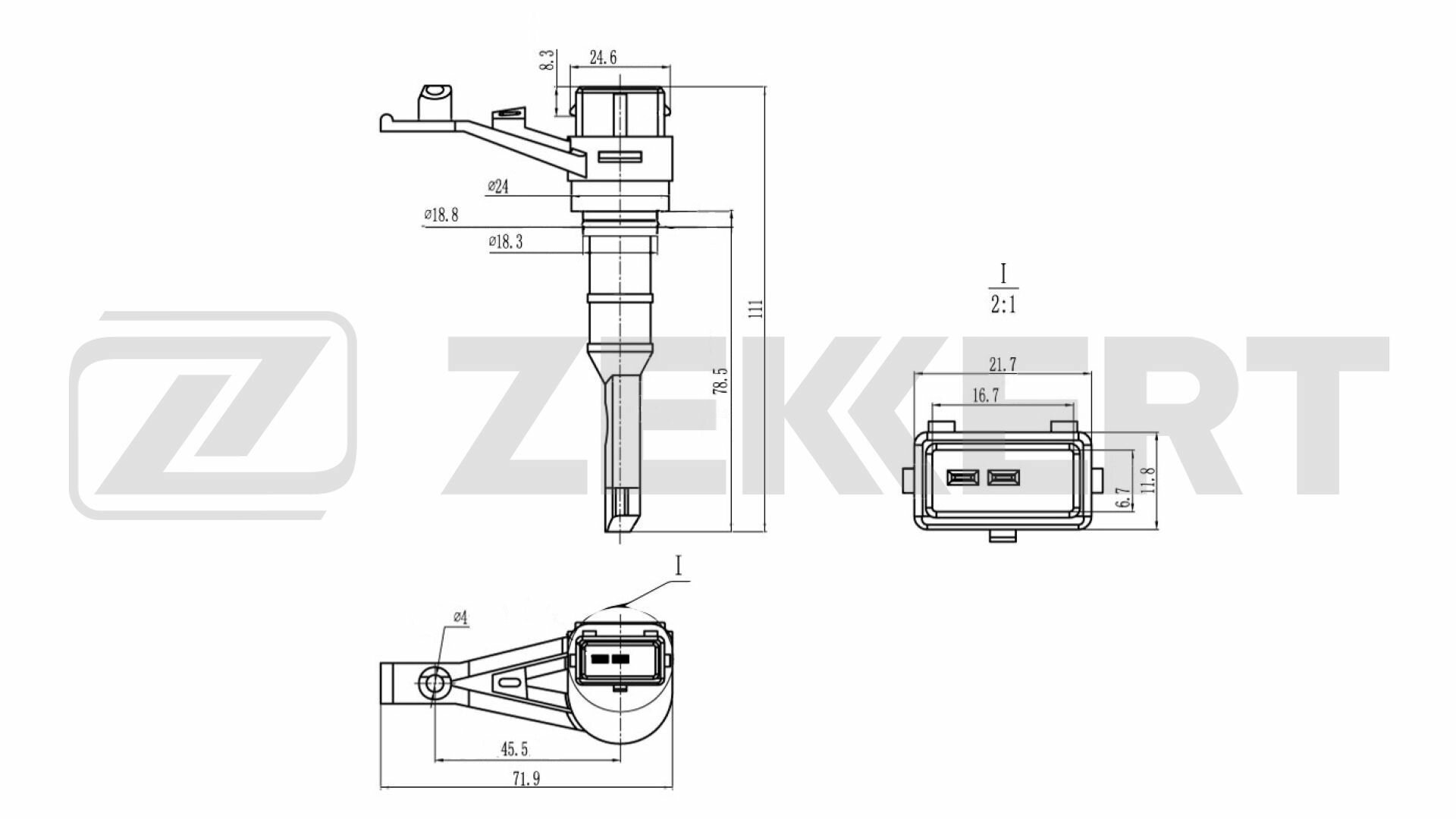 ZEKKERT se-8501 (012409191D) датчик скорости Audi (Ауди) a6 II 97- a4 I II 94- a8 94- Skoda (Шкода) superb (3u4) 01- VW Passat