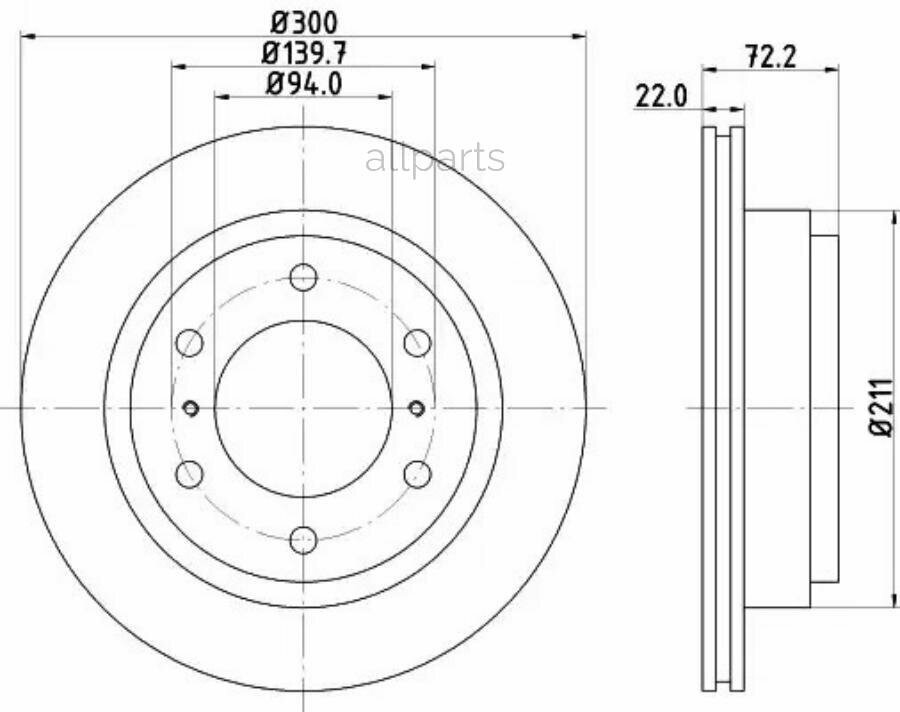 NISSHINBO ND3022K Диск тормозной | зад |