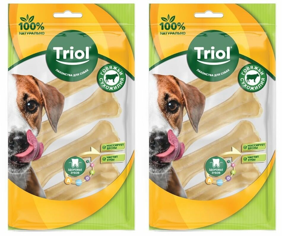 Triol Лакомство для собак Косточки жевательные Dental, 4 шт, 7,5 см, 2 уп