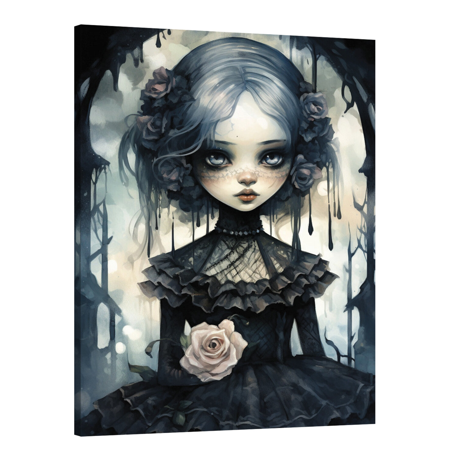 Интерьерная картина 50х70 "Кукла в стиле готика"