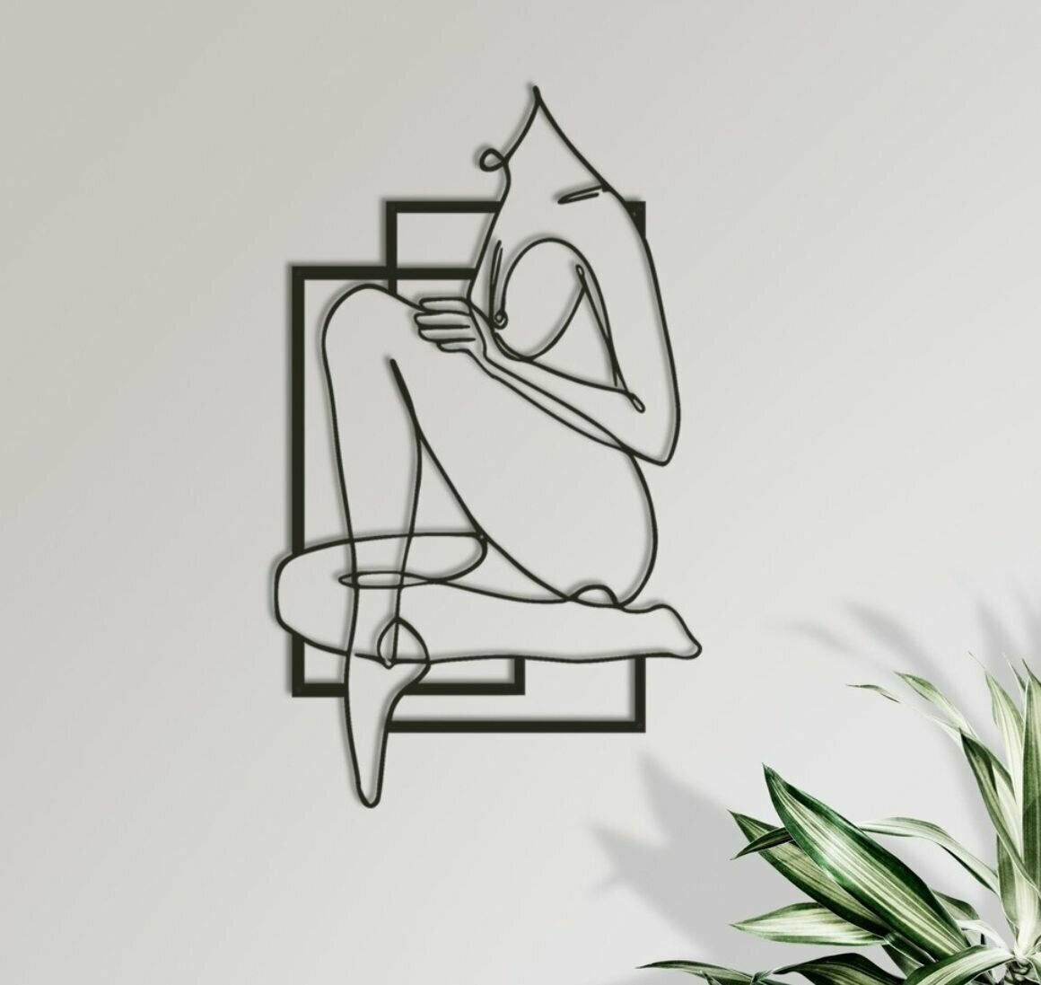 Панно 60х40 см "Эстетика Девушка" декоративное настенное чёрное, декор на стену, картина