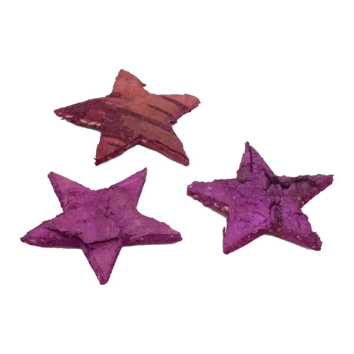 YW193 Декоративные элементы из коры дерева 'Звездочки', 3 см, 50 шт (розовый)