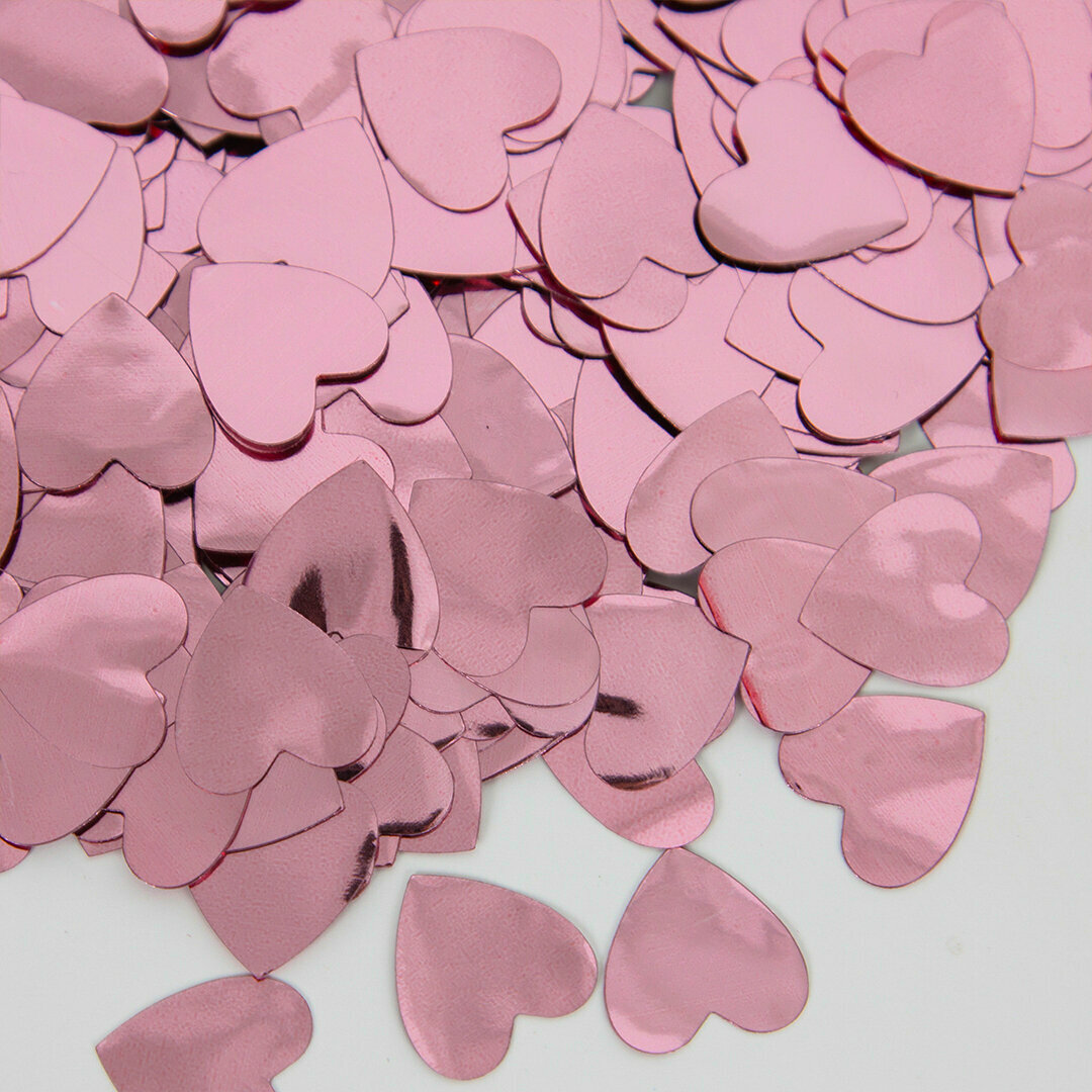 Конфетти фольга Сердце, Розовое Золото, Металлик, 2,5 см, 50