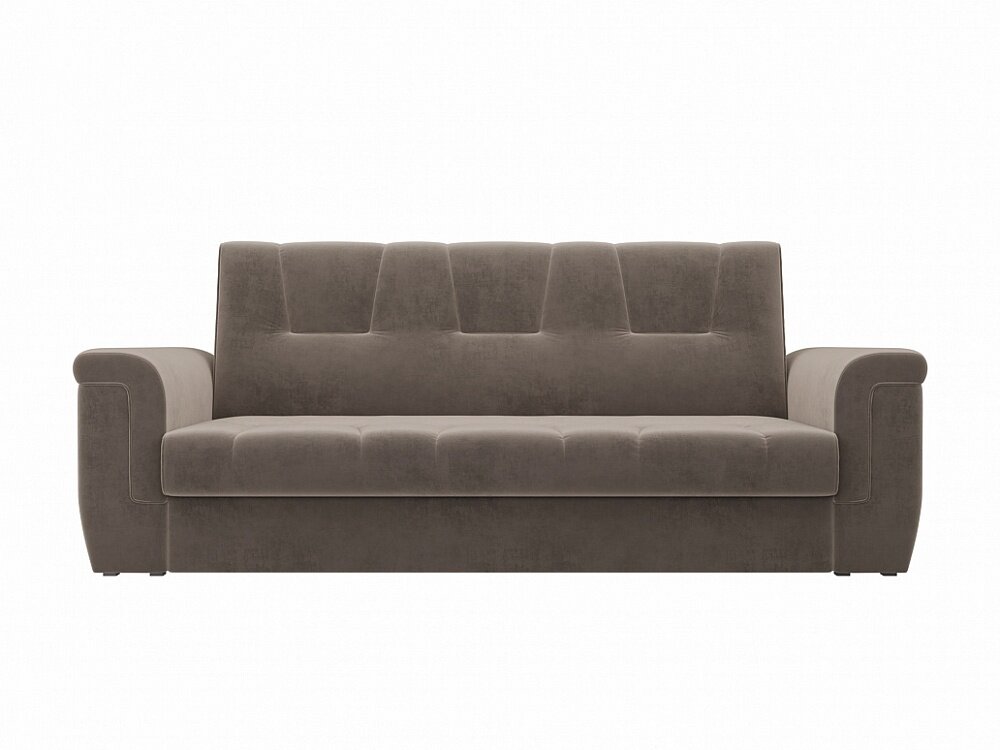 Прямой диван Эллиот Коричневый Велюр, книжка, 236х97х98 см, с ящиком для белья