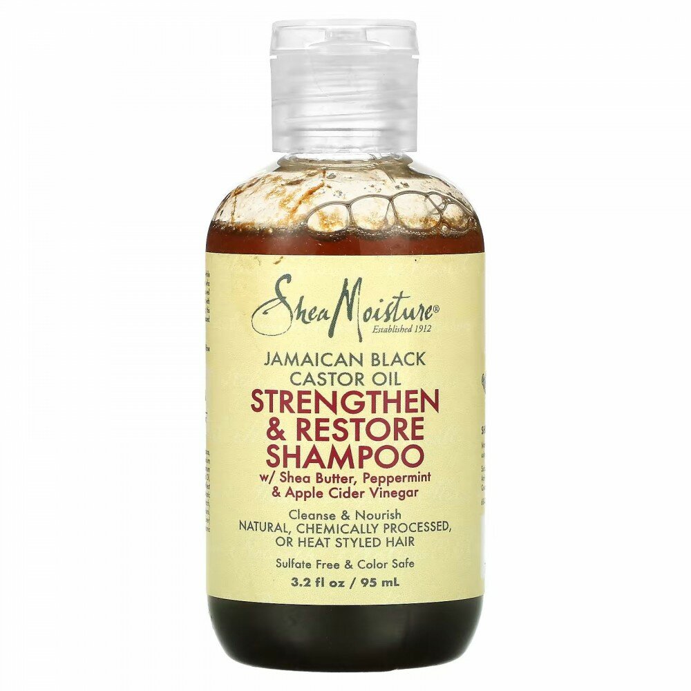 SheaMoisture, Ямайское черное касторовое масло, шампунь для укрепления и восстановления, 95 мл (3,2 жидк. унц.)