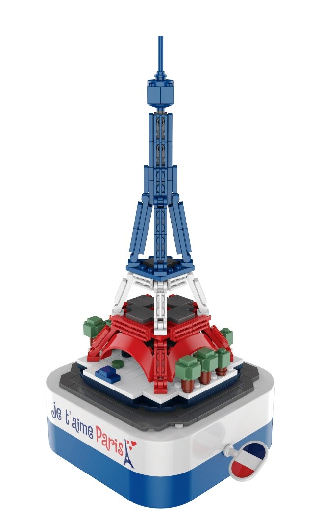 Конструктор 3Д JAKI Музыкальная шкатулка Эйфелева башня, 316 деталей - JK1205