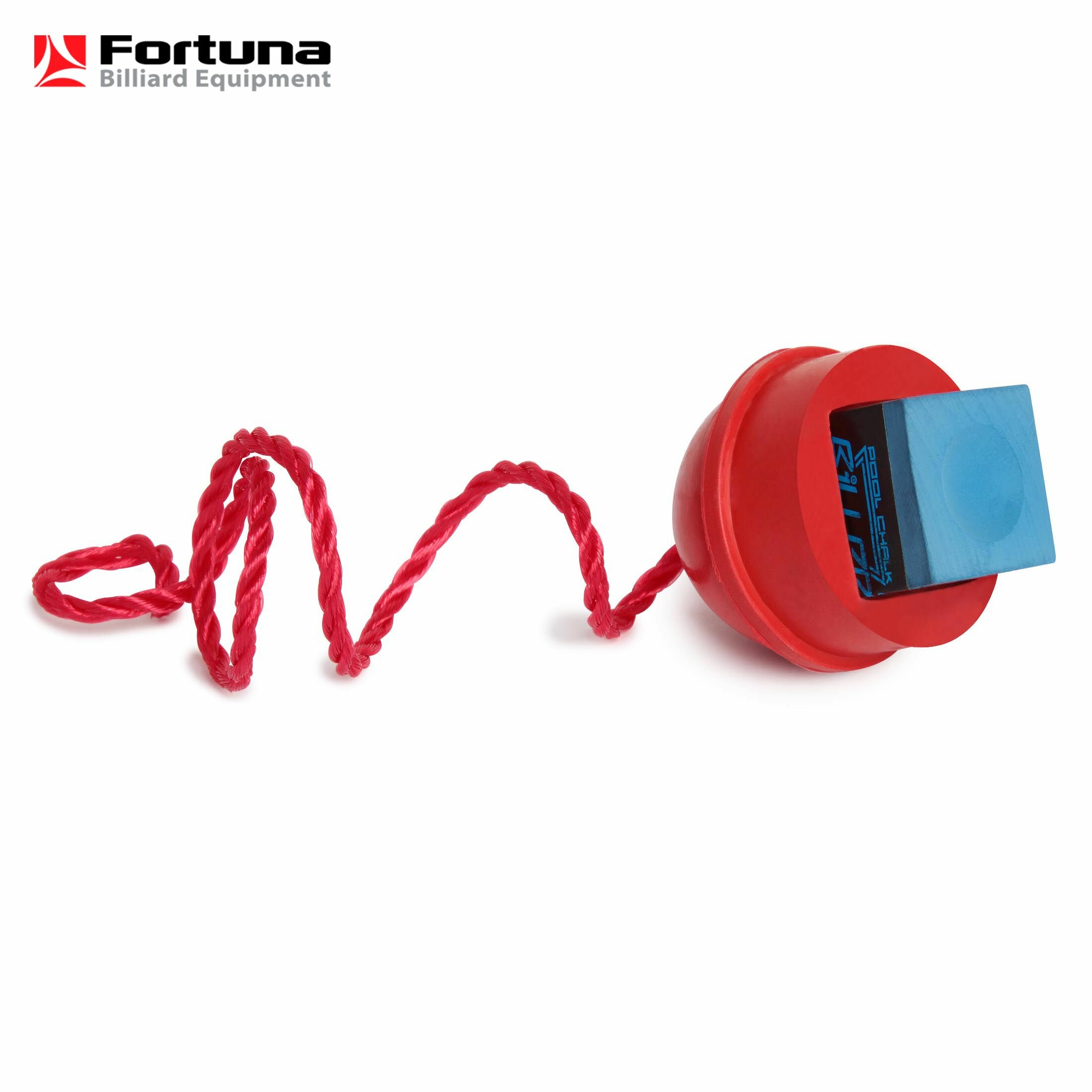 Держатель для бильярдного мела Fortuna RX, на шнурке, резиновый, красный, 1 шт.