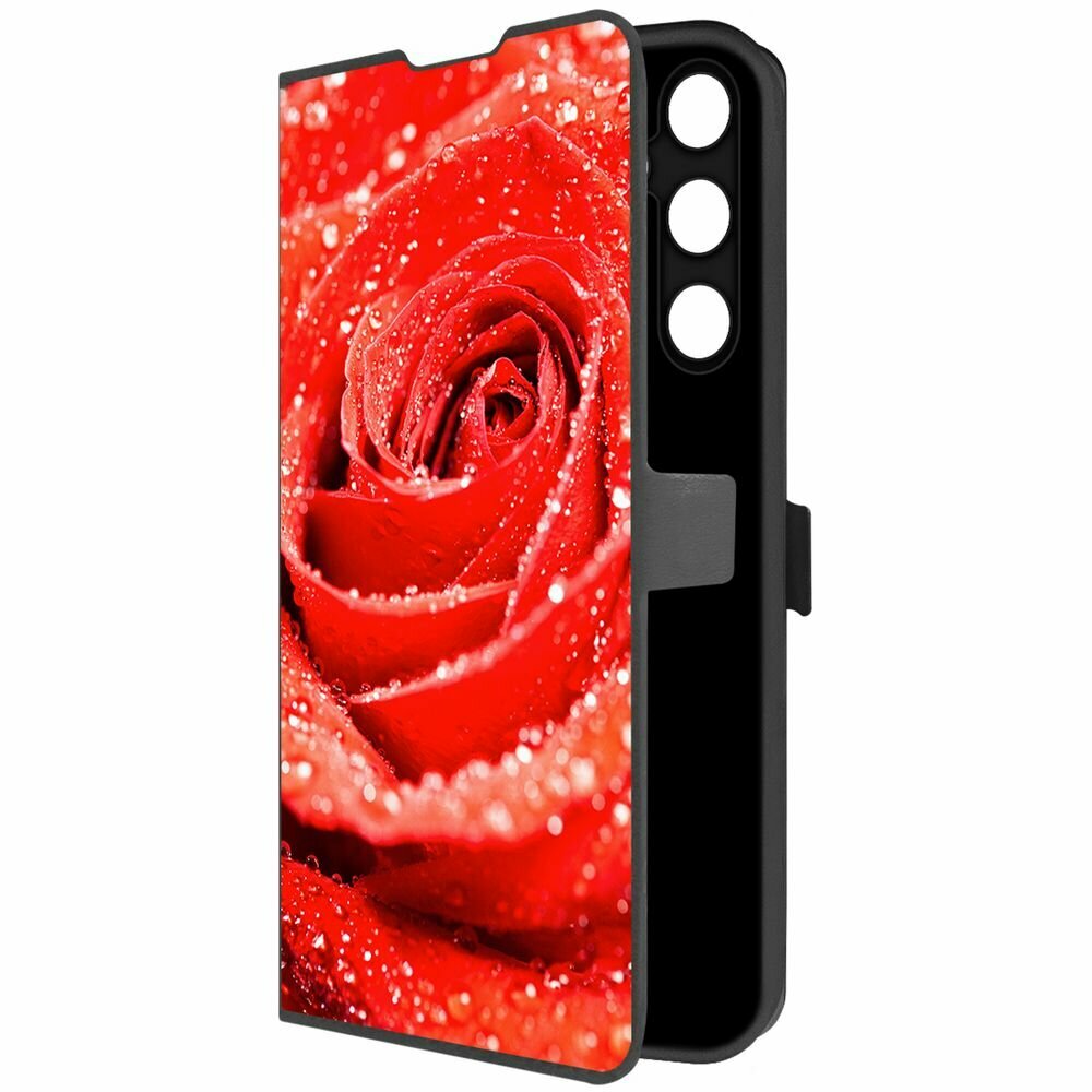 Чехол-книжка Krutoff Eco Book для Samsung Galaxy A55 5G (A556) Роза (черный)