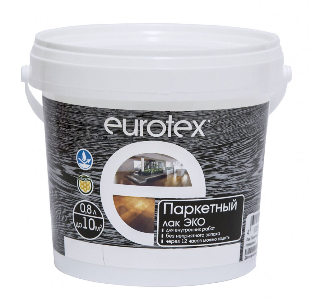 Eurotex / Евротекс Эко лак паркетный акриловый глянцевый 0,8л