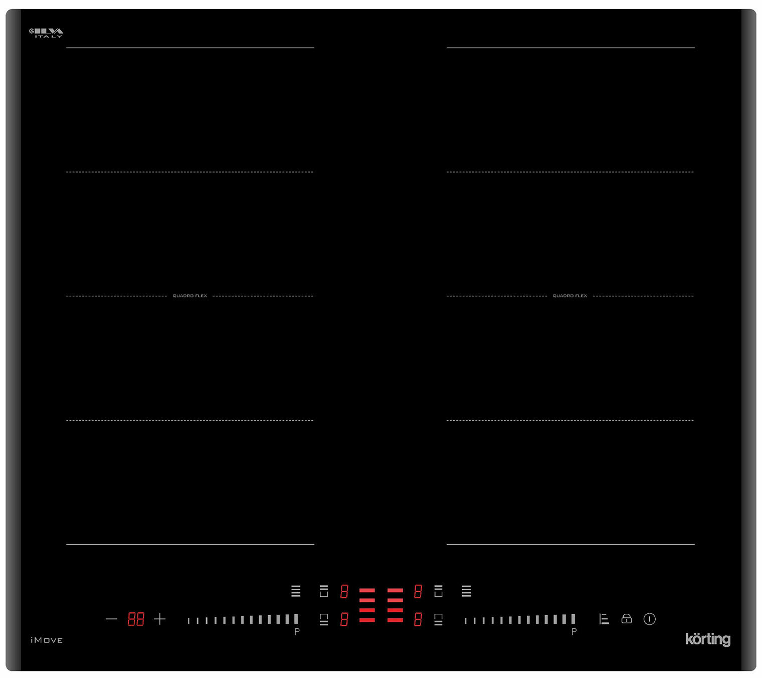 Электрическая варочная панель Korting HIB 68900 B iMove 59 см, 4 конфорки стеклокерамика, черный