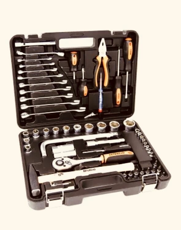 Набор инструмента "АвтоДело" 64 предмета 1/2, 1/4