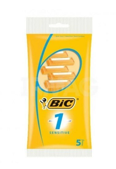 Набор из 3 штук Станки одноразовые BIC Sensitive 1 лезвие, (5шт)
