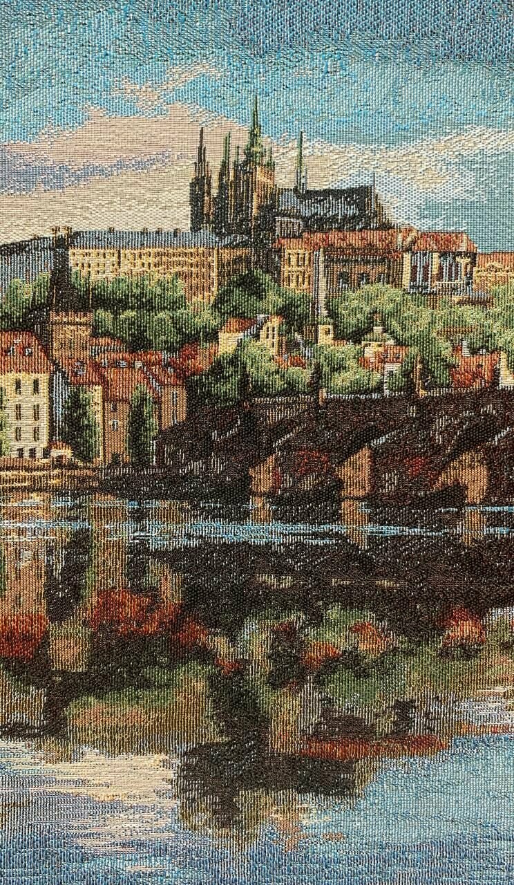 Гобелен, гобелен без рамы 28х17 см / "Прага"