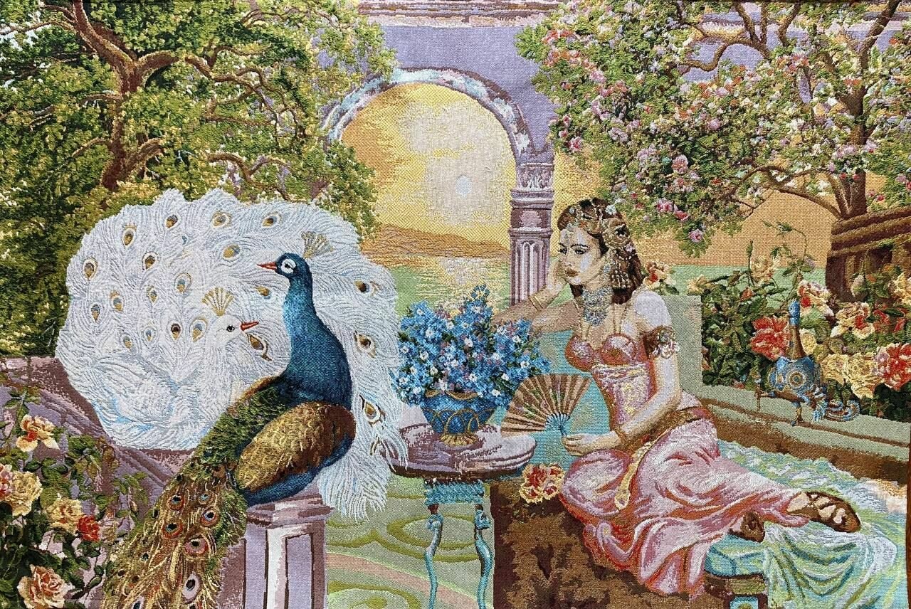 Панно гобеленовое на стену "Райский сад", 103х66 см / Гобелен