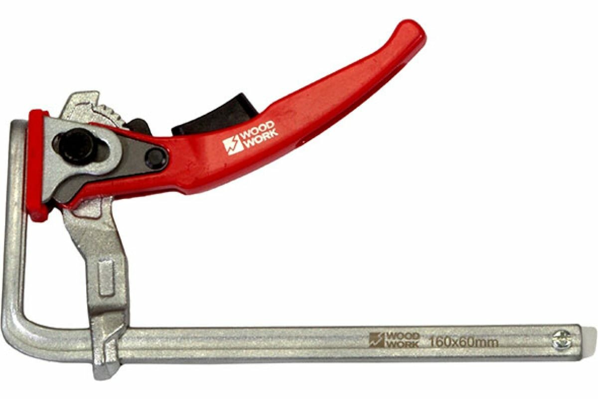 WOODWORK кованая струбцина F-тип 160x60 с рычажной рукояткой для Т-паз до 160 кг RTC-1660