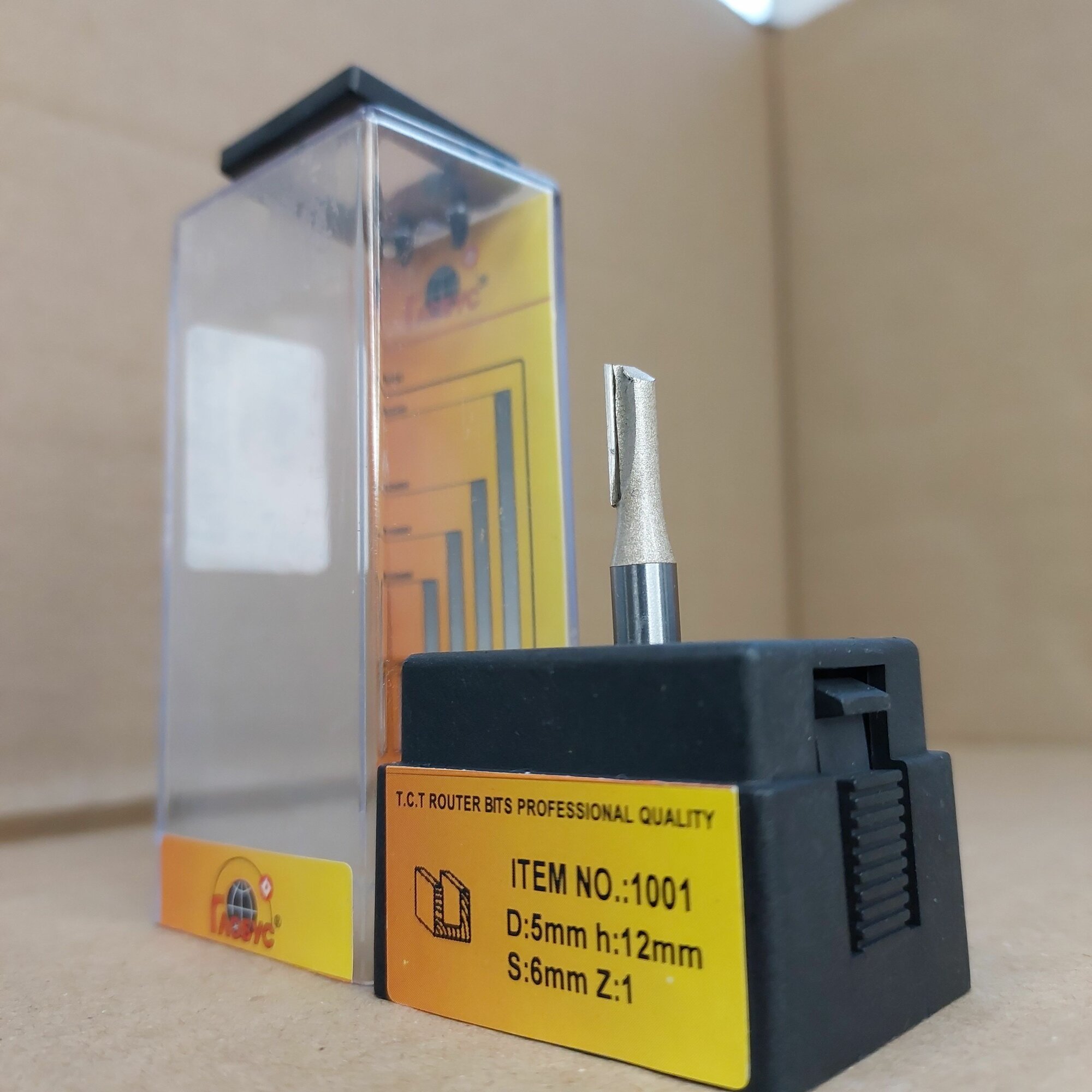 Фреза пазовая 5мм хв.6мм с одним ножом Глобус 1001 D:5mm I:12mm d:6mm Z:1 Арт:1001D5d6