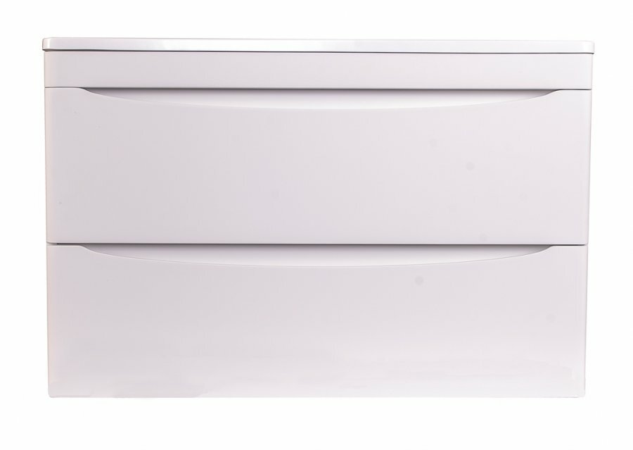 Тумба подвесная Style Line Бергамо мини 80 (2 ящ.) + Умывальник Каре Люкс мини 800х350 Люкс антискрейтч белый