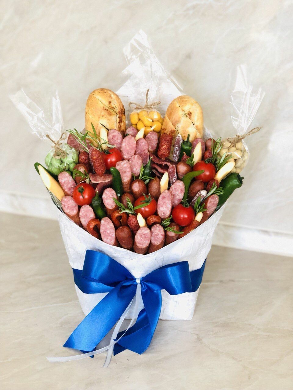 Снеки , Мужской букет из колбасы , Подарок мужу