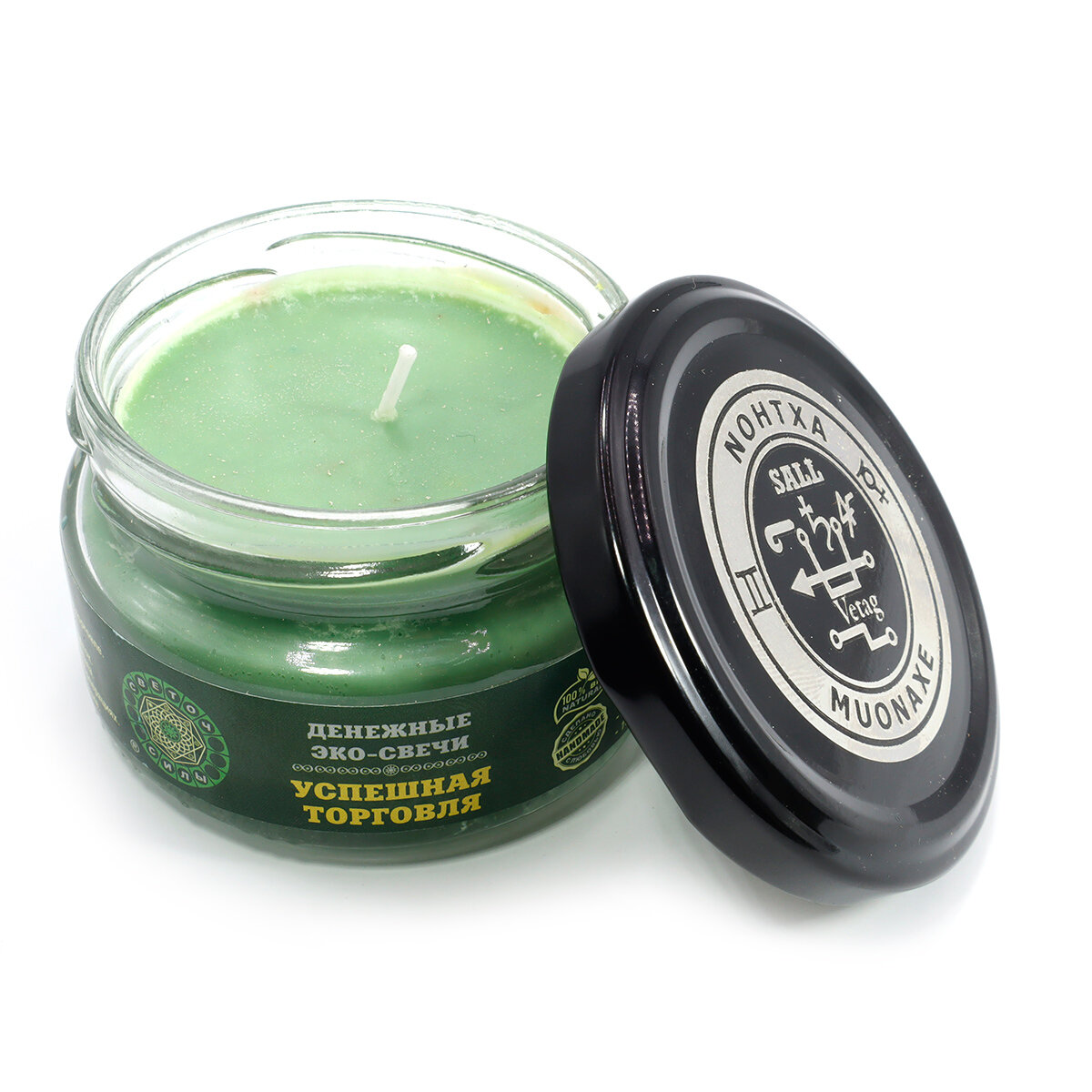 Денежная эко-свеча без запаха успешная торговля (7 на 5 см.), 1 шт.