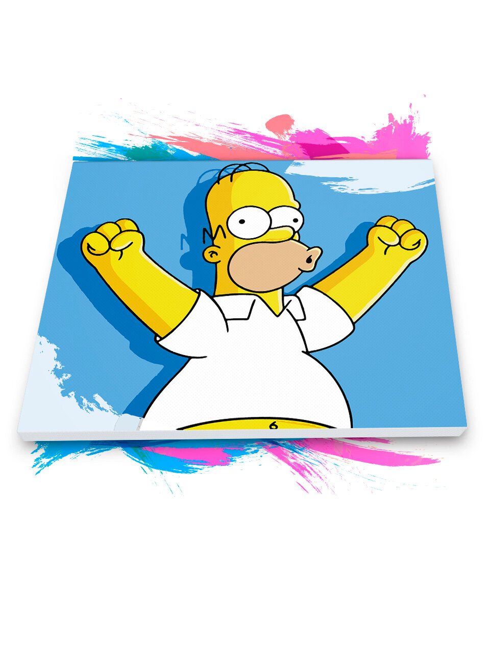 Картина по номерам на холсте Симпсоны - Гомер на синем фоне, 30 х 40 см