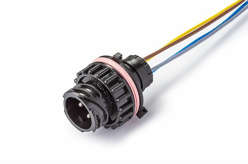 Разъем байонет (вилка) для ГАЗ КАМАЗ MERCEDES УАЗ SCANIA МАЗ / 4-х контактный, без адаптера, с проводами