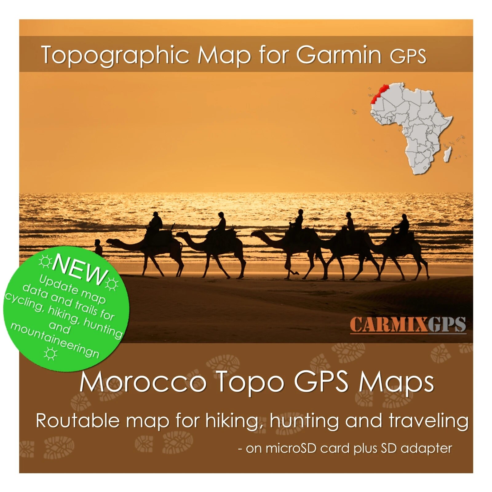 Топографическая карта Марокко для устройств Garmin на карте памяти MicroSD. Carmix-GPS