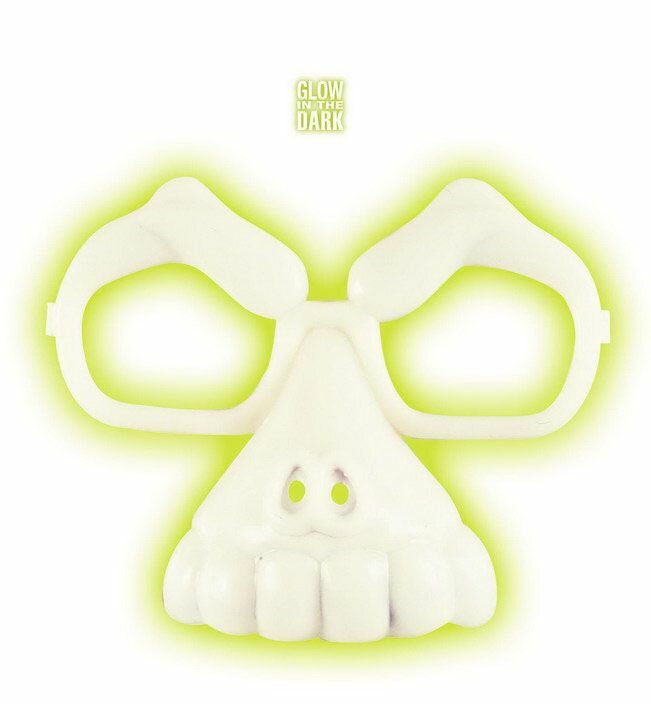 Очки-маска WIDMANN "Череп", светящиеся в темноте, пластик, полиэстер, размер 20x15 см