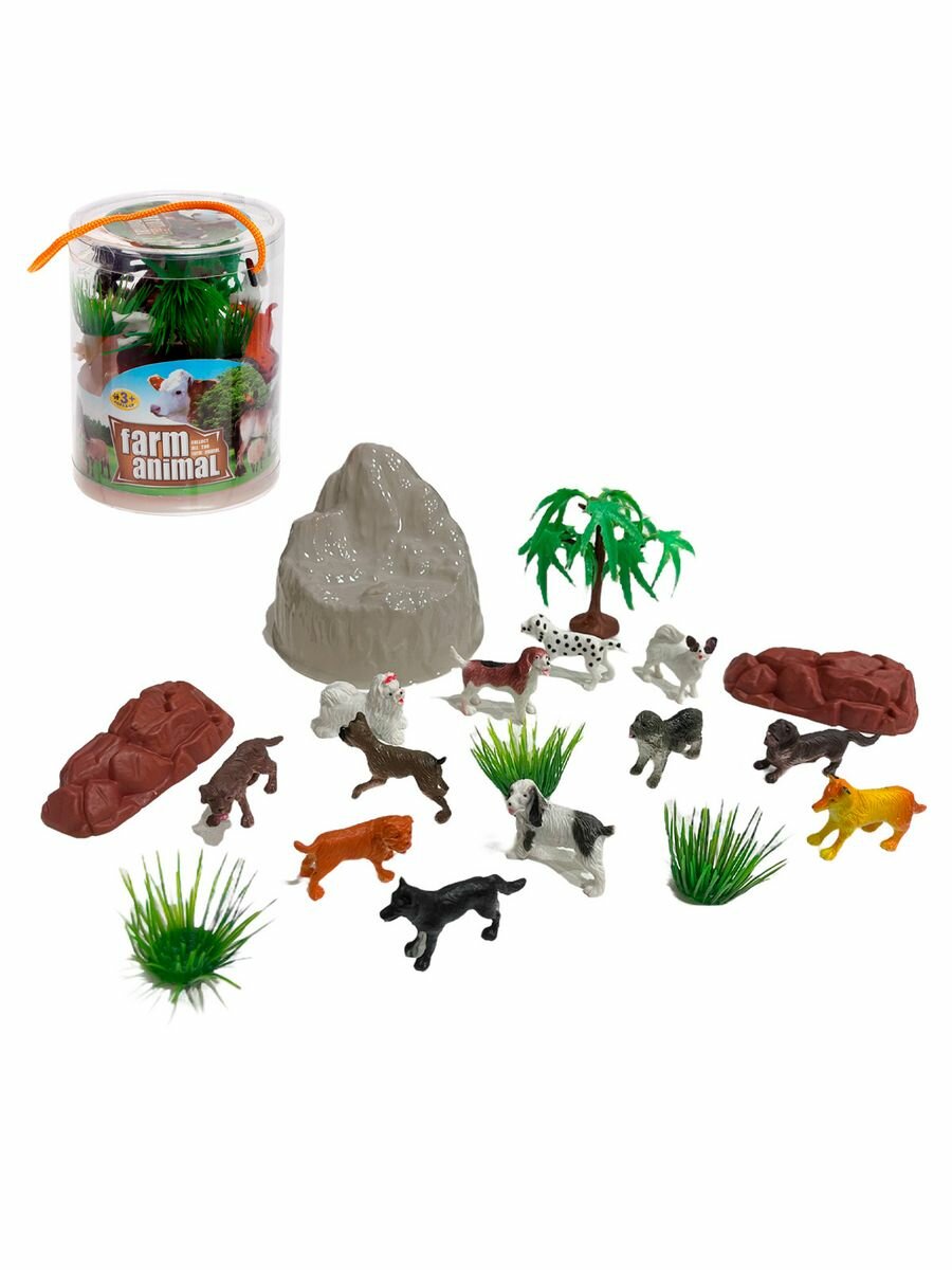 Набор из 12 фигурок животных "Собачий питомник"