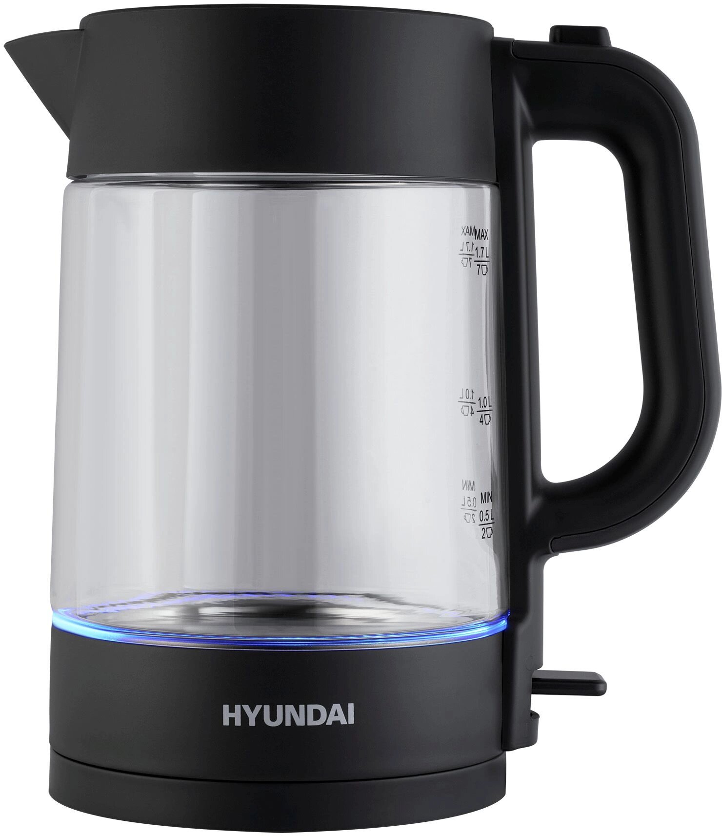 Чайник электрический Hyundai HYK-G7707, 2200Вт, графит